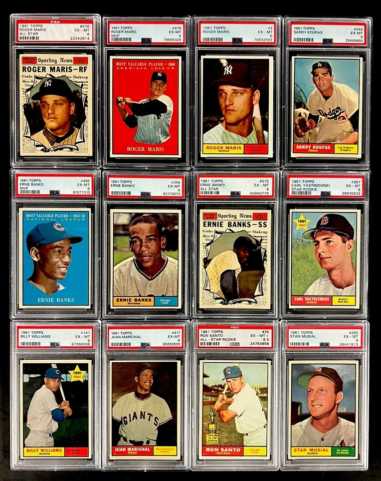 1961 Topps Baseball Complete Set-FANTASTIC EX-MT SET WITH 60 PSA EX-MT ...
