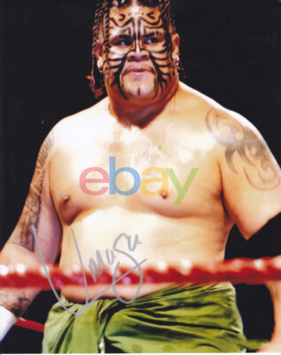 UMAGA SIGNED 8x10 photo Autograph RARE WWE WWF reprint | eBay