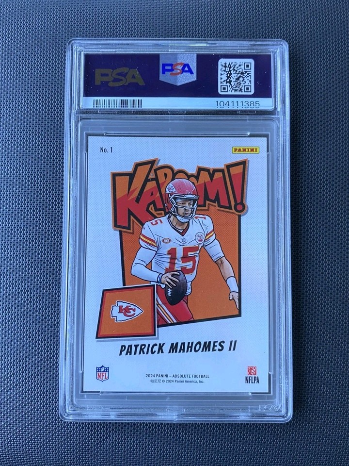🔥 Patrick Mahomes 2024 Panini Absolute Kaboom! Horizontal #1 PSA 9 Mint ...