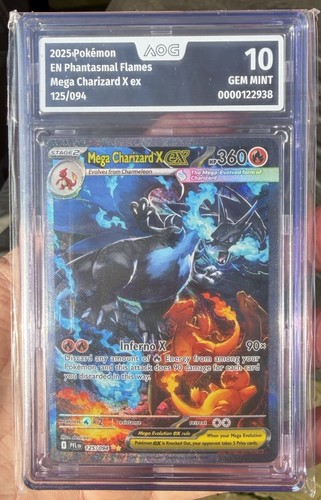 Mega-Charizard X ex Phantasmal Flames PFL125 AOG10 Gem Mint Pokemon ...