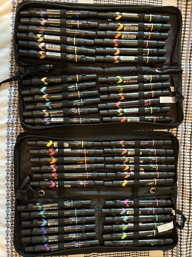 Prismacolor Premier Double-Ended Art Markers Set w/ Case 70+ slightly ...