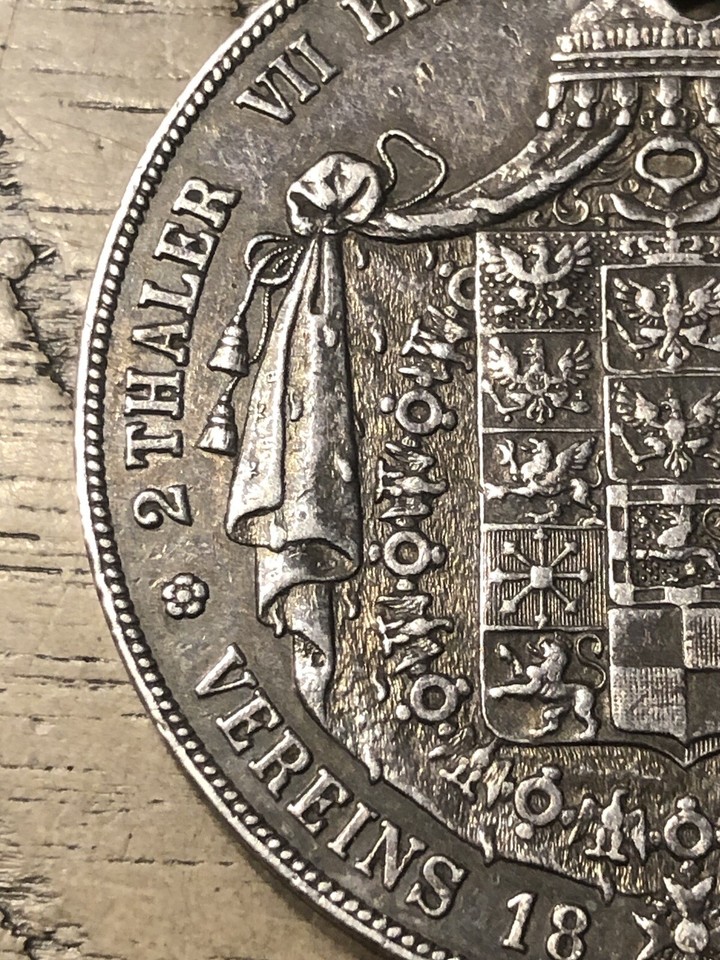 1840 Prussia 2 Thaler (LARGE) & 1913 2 Mark - RARE Silver Coin Lot ...