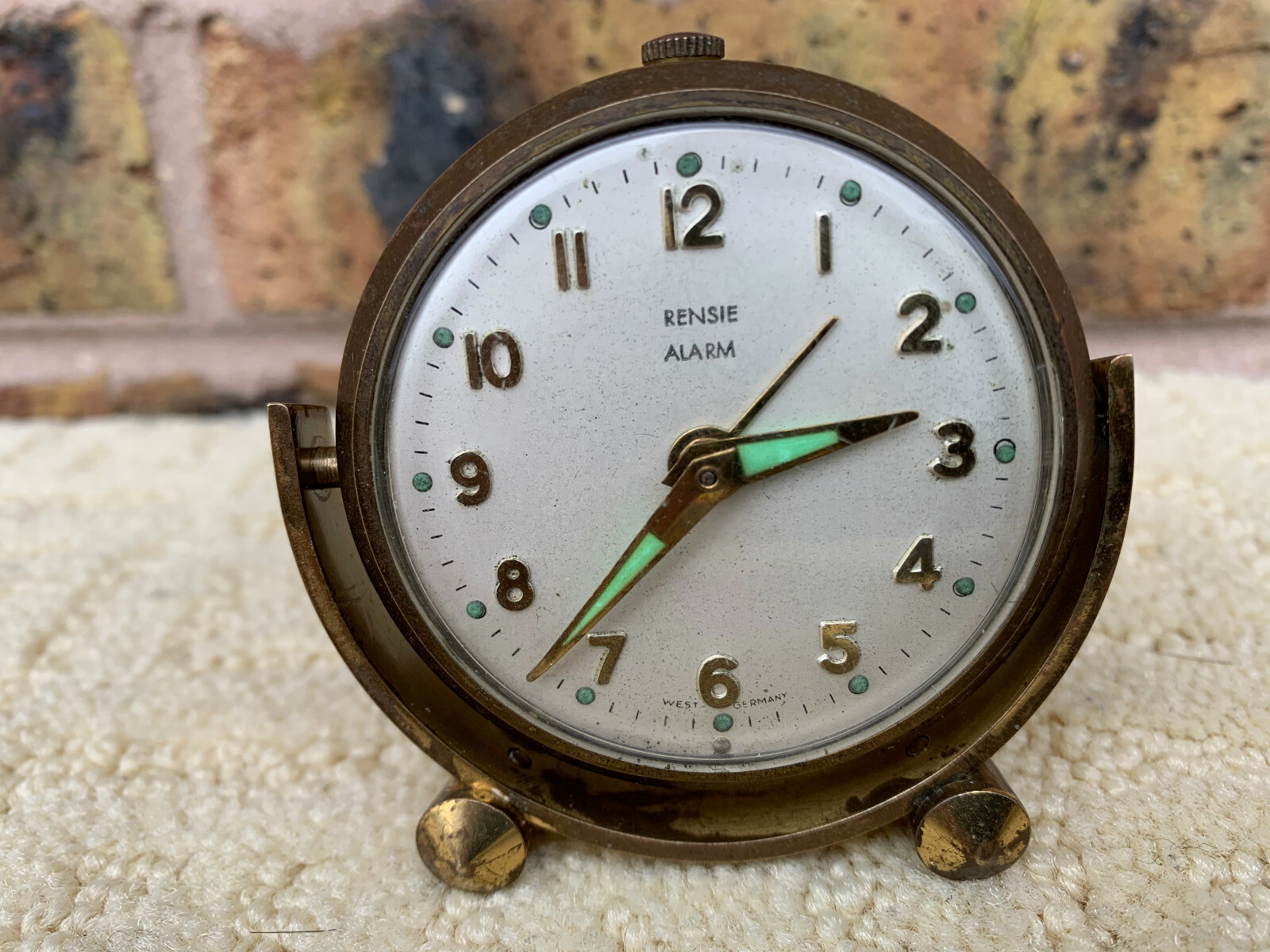Vintage Brass Rensie Watch Company Germany Alarm Clock | eBay