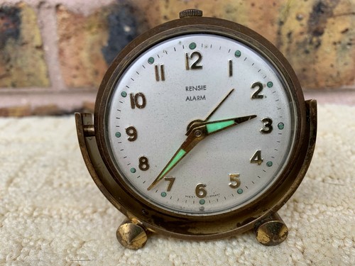 Vintage Brass Rensie Watch Company Germany Alarm Clock | eBay