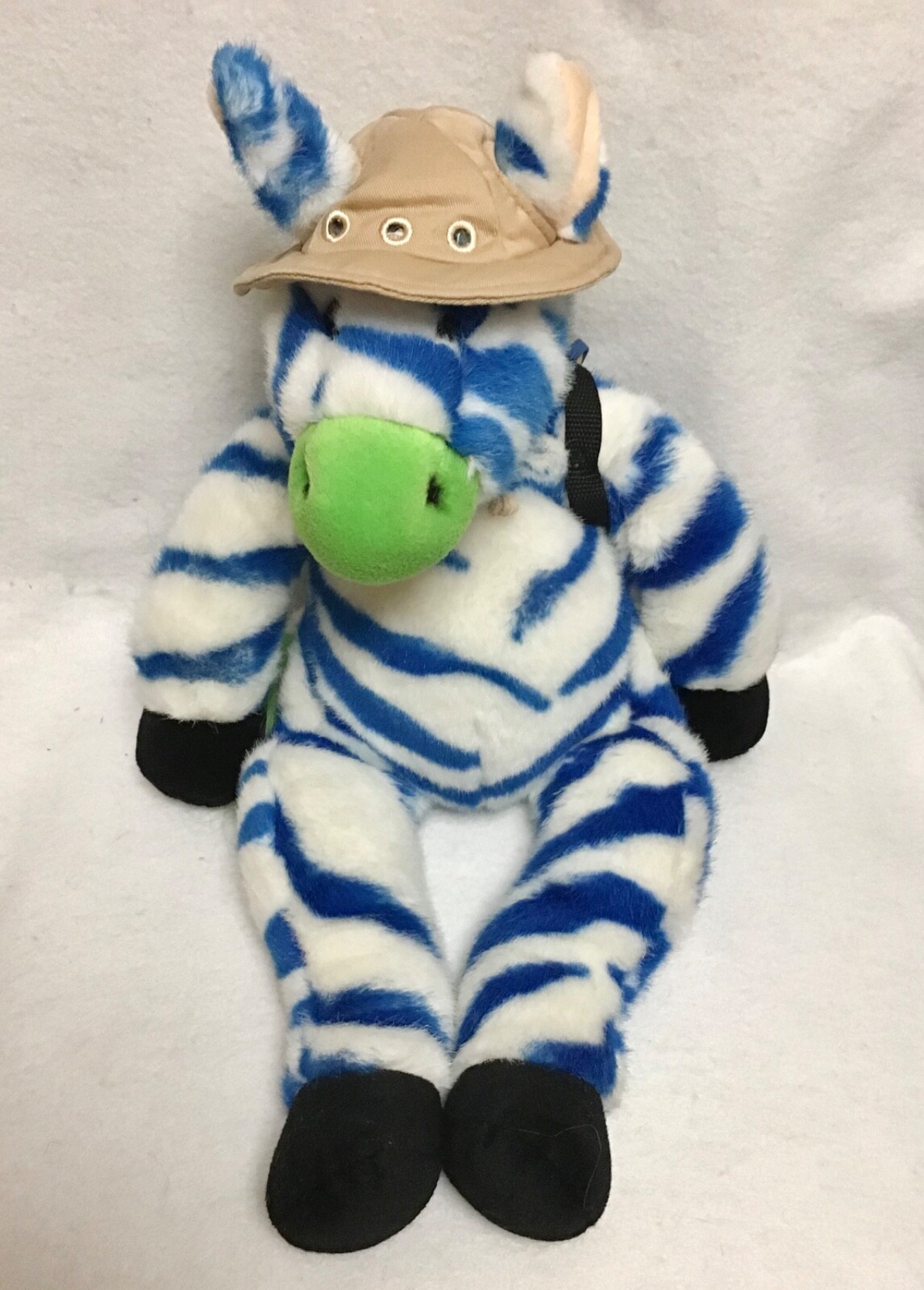 Zany Brainy Plush Blue White Zebra Vintage 20” Safari Adventure Hat ...