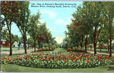 Monaco Boulevard Looking South Denver Colorado Postcard | eBay