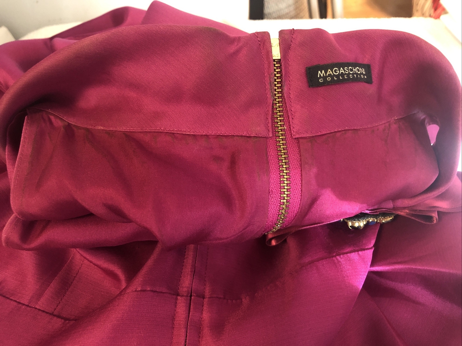 VTG Magaschoni Collection Magenta Silk Shantung Cocktail Dress Size 12 ...