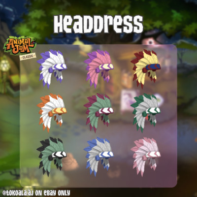 Animal Jam Classic AJC Rare Headdress / HDs (READ DESC before buying ...