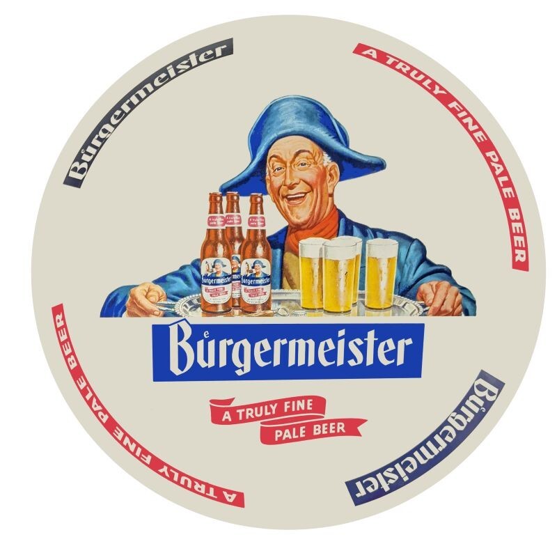 Burgermeister Beer of San Francisco NEW Sign 28" Dia. Round AMERICAN ...