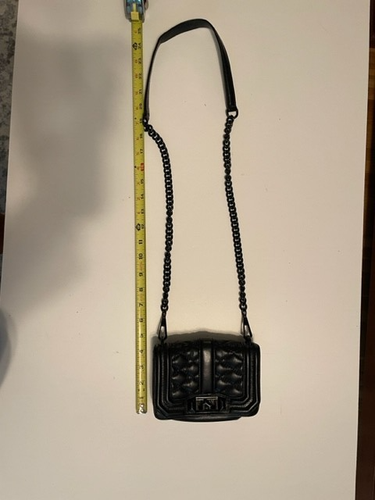 Rebecca Minkoff Chevron Quilted Love Small Crossbody Bag in Black | eBay