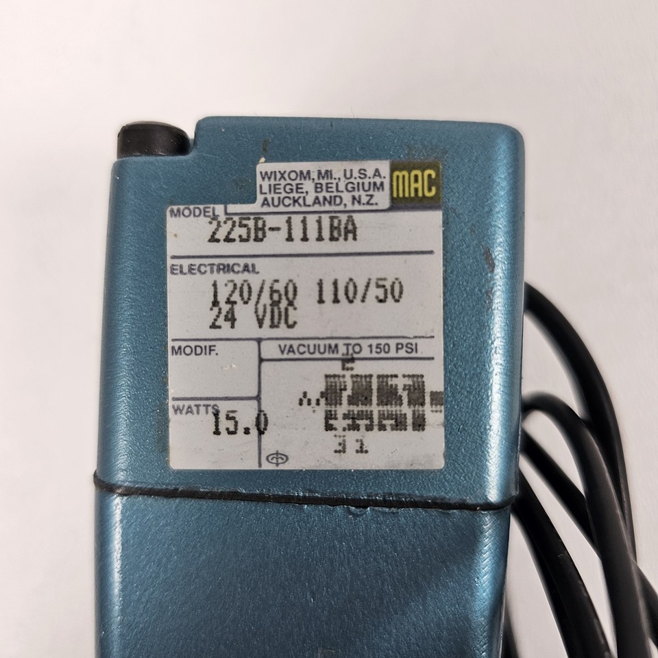 MAC Valves Inc. 225B-111BA Solenoid Valve 225B-111BAAA NEW No Box | eBay