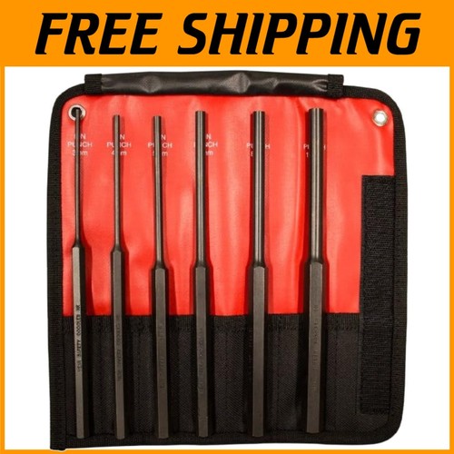 Durable 6-Piece Long Pin Punch Set with Black Oxide Finish for ...