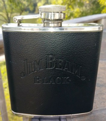 Jim Beam Black Flask 5 oz - Stainless Steel | eBay