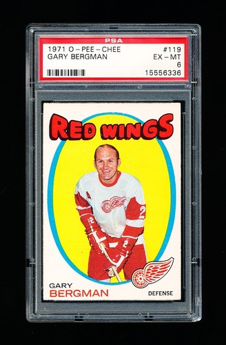 1971 OPC HOCKEY 119 GARY BERGMAN PSA 6 EX-MINT RED WINGS | eBay
