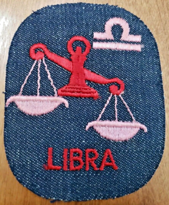 Vintage Libra Astrology Denim Patch Pre-owned | eBay