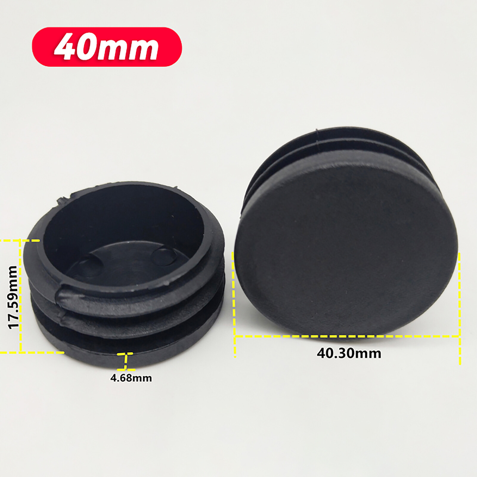 Ø 10-114 mm Round Tube Hole Plug Plastic End Caps Tubing Glide Tips ...