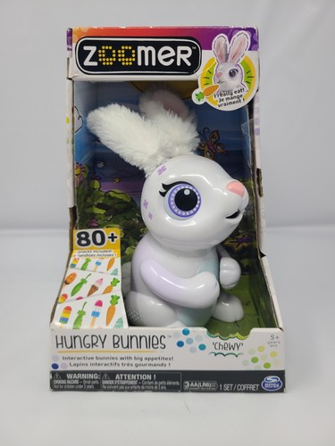 Spin Master Zoomer Hungry Bunnies Chewy White Interactive Rabbit Bunny ...