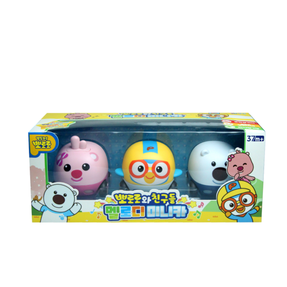 Authentic PORORO Toy Penguin Character Mini Music Car Round shaped Kids ...