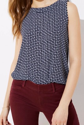 Ann Taylor LOFT Floral Piped Mixed Media Shell Top Various Sizes NWT ...