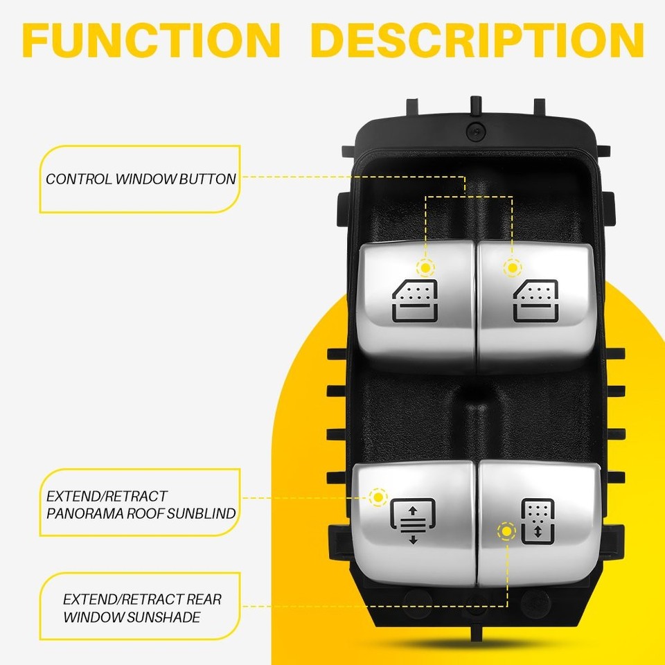 For Benz S-Class/E-Class W222 S550 2229051505 Rear Right Side WINDOW ...