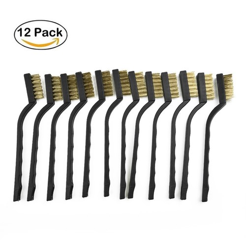 12x Wire Brush Small Steel Brass Brushes DIY Paint Rust Remover Removal ...