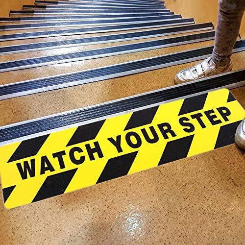 2 Pack 6x24 Inch Watch Your Step Floor Warning Stickers Anti Slip ...