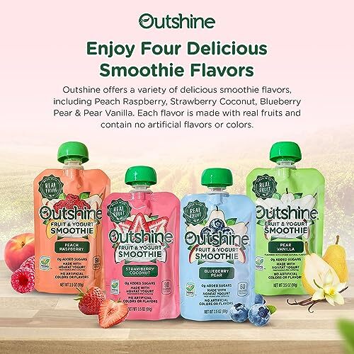Outshine Peach Raspberry Yogurt Smoothie Pouches - Fruit Pouches Ready ...