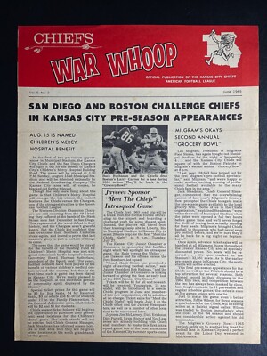1965 Kansas City Chiefs War Whoop NFL Newsletter RARE | eBay