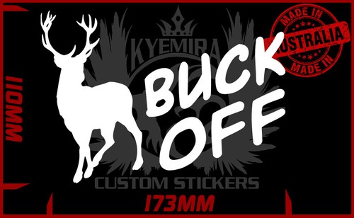 Buck off vinyl Sticker 4wd Ute 4x4 truck 110mm Tall Many colour choices ...