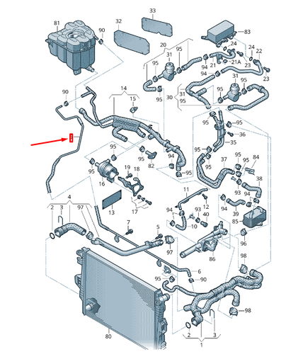 NEW VW TOUAREG 7P MK2 COOLANT HOSE PIPE 7P6122447N NO IMPORT DUTIES TO ...