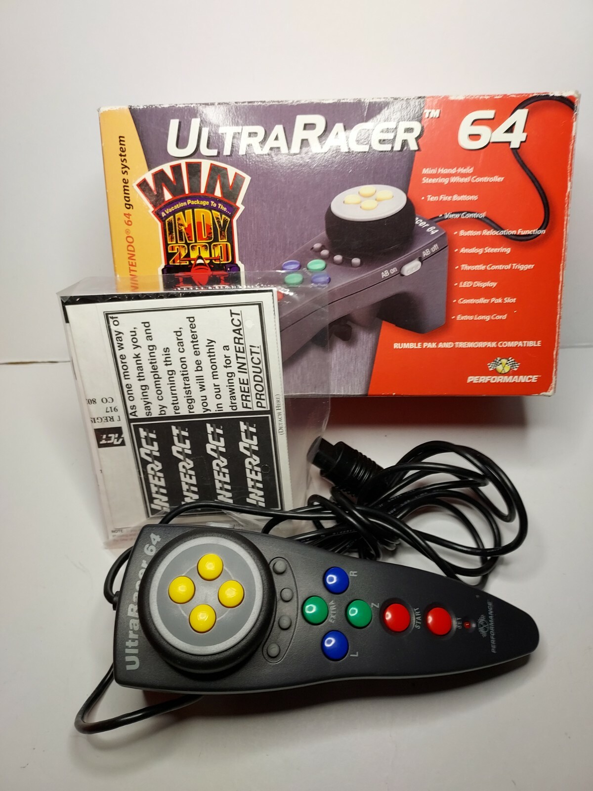 UltraRacer 64 Steering Wheel Controller for Nintendo 64 Open Box | eBay