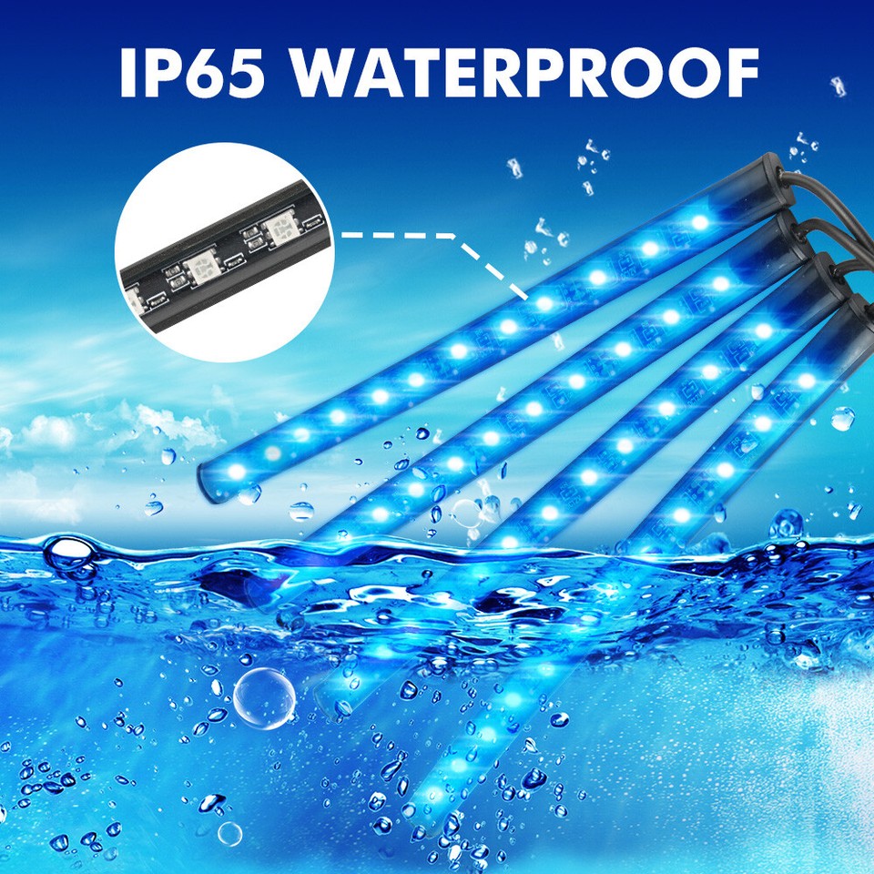 4x RGB 72 LED USB Car Interior Floor Atmosphere Light Strips Bluetooth ...