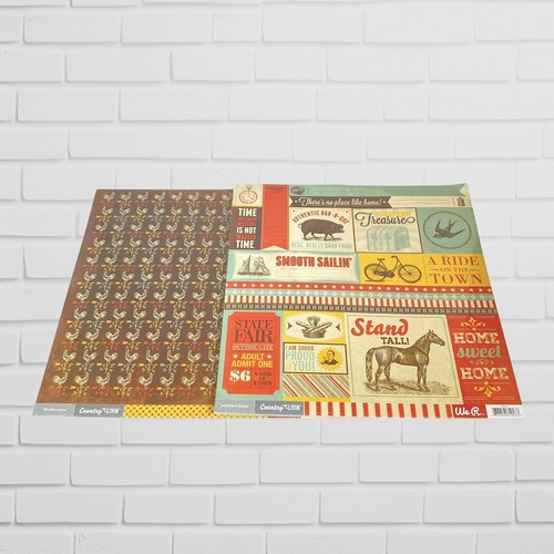 We R Country Livin Card Stock Paper 12x12 Horse Rooster Pig Farm Animal ...