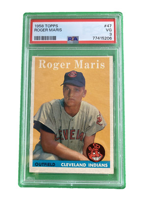 1958 Topps #47 Roger Maris Rookie Card RC PSA 3 Very Good Just Graded ...