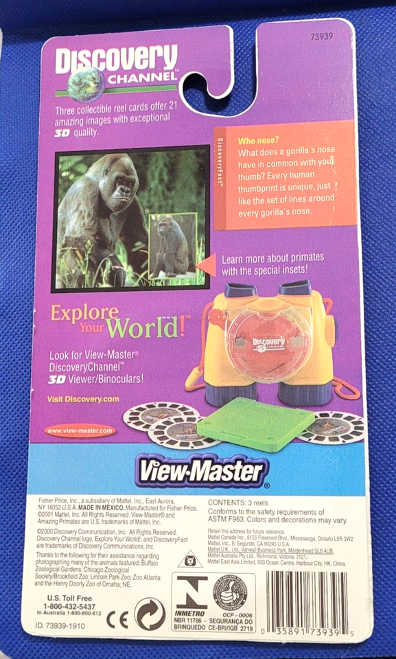 Discovery Channel Nature Amazing Primates view-master 3 Reels Pack ...