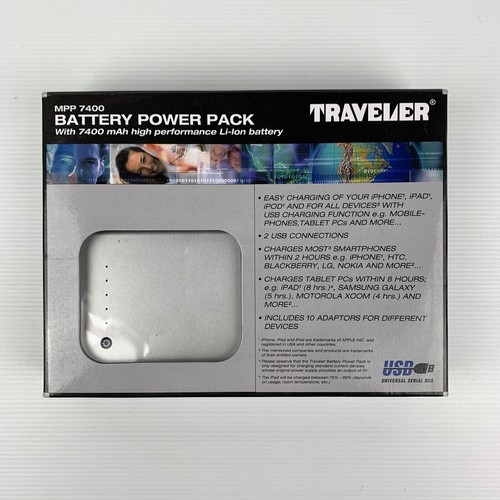TRAVELER MPP 7400 Battery Power Pack 7400mAh Li-lon Battery NEW IN BOX ...