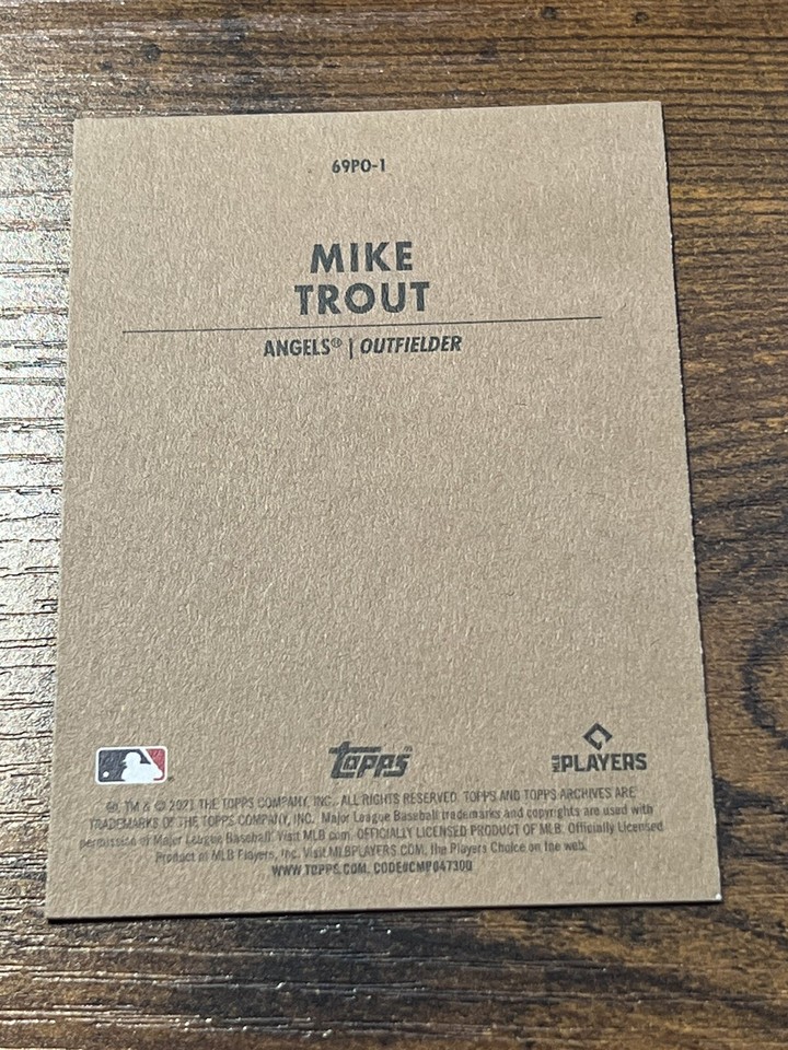 2021 Topps Heritage Mike Trout #69PO-1 Insert! Los Angeles Angels ...