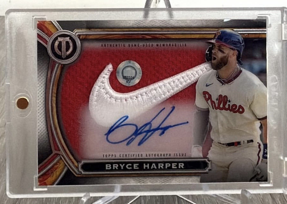 2023 Topps Tribute Bryce Harper Auto Nike Logo Patch MLB Hologram 1/1 ...