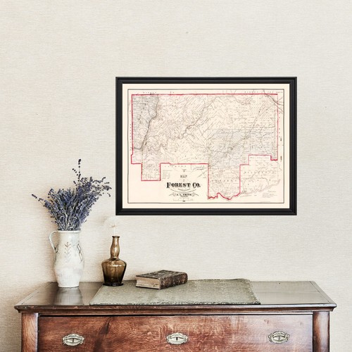 Old Map of Forest County, PA 1881 - Vintage Pennsylvania Art | eBay