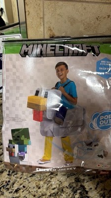 Minecraft Movie Chicken Jockey Child Halloween 3D Pop Out Costume Fits ...