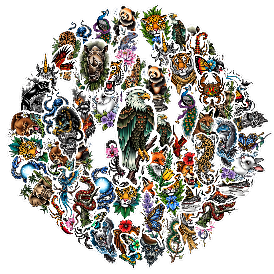 50pcs Stickers Ornate DIY Stickers Animal Stickers Children Stickers ...