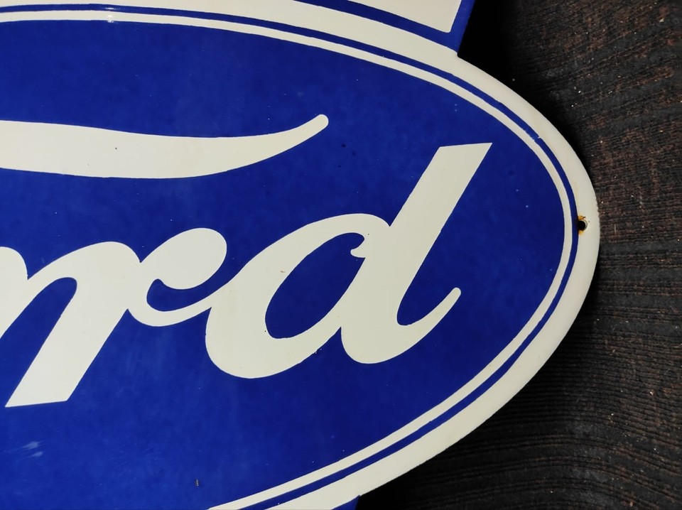 Porcelain Genuine Ford V8 Parts Enamel Metal Sign Plate Size 38.5" x 33 ...