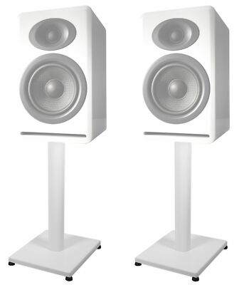 Pair 21” Steel White Stands For Audioengine A5+ Bookshelf Speakers | eBay