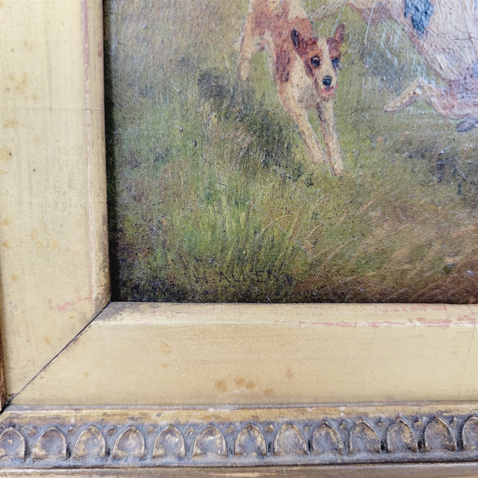 H. Alken Henry Oil Painting Fox Hounds Horses Hunting 17x12 Framed | eBay