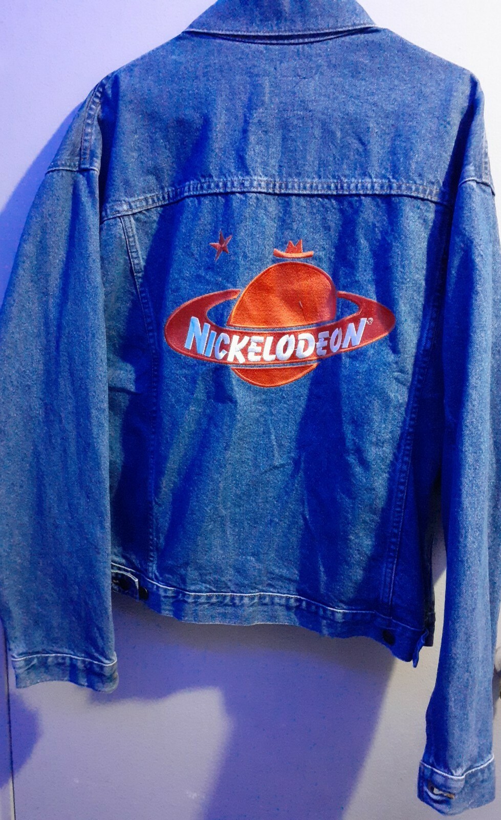 Nickelodeon Studios Blue Denim Jacket Embroidered 199… - Gem