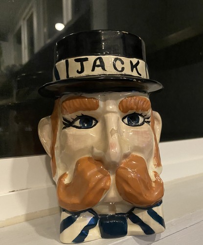Vintage Large Hand Painted Jack Figural Circus Mustache Man Shaving Cup ...