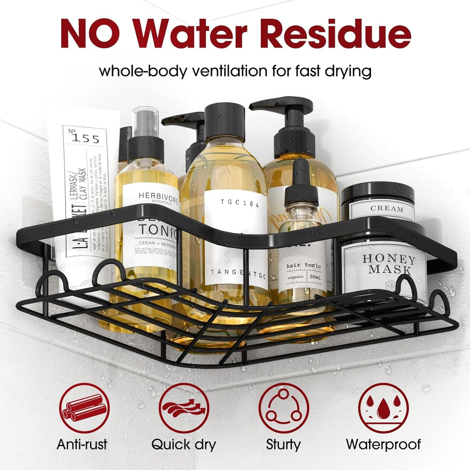 Triangular Corner Shower Caddy Bath Storage Organizer ShelfBathroom ...