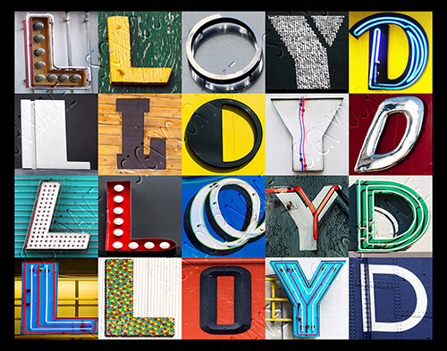 LLOYD Name Poster featuring photos of actual sign letters | eBay