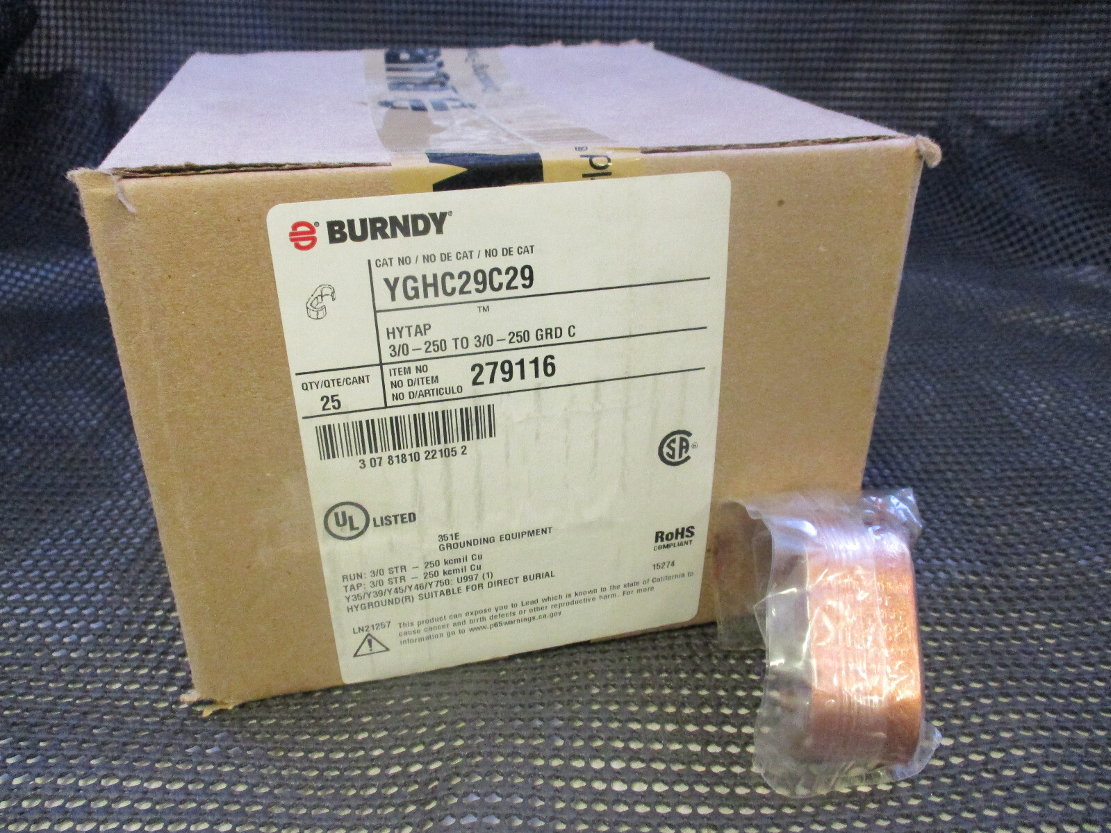 Burndy YGHC29C29 Copper Compression C Connector for sale online | eBay
