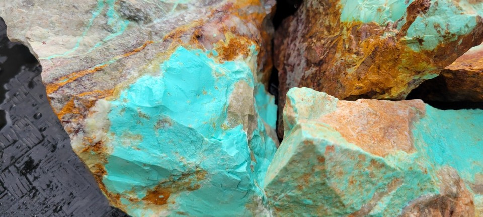 Natural Hard Untreated Tonopah NV Turquoise Royston Ribbon Rough - Half ...